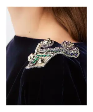 Versace Velvet Mini Dress With Baroque Embellishment