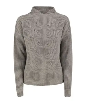 Herno Textured Mock Neck Wool Pullover
