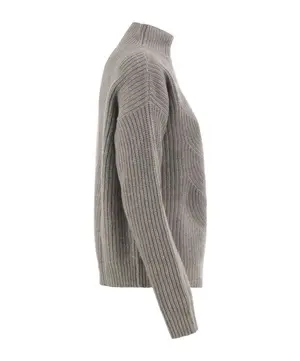 Herno Textured Mock Neck Wool Pullover