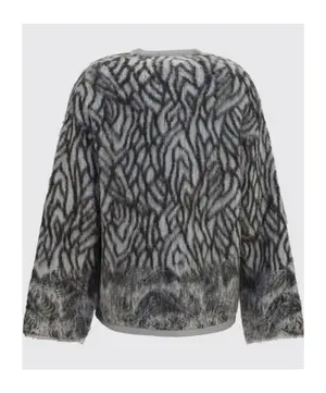 FORTE_FORTE Brushed Knit Cardigan With Abstract Pattern