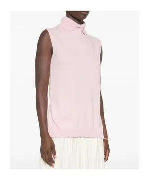 JIL SANDER Sleeveless High Neck Ribbed-knit Top - No