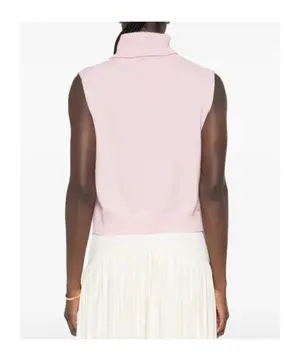 JIL SANDER Sleeveless High Neck Ribbed-knit Top - No