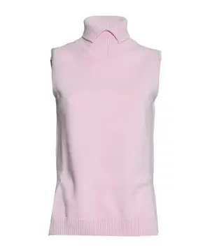 JIL SANDER Sleeveless High Neck Ribbed-knit Top - Pink