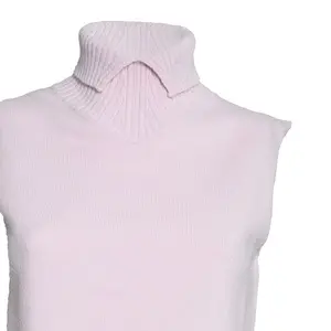 JIL SANDER Sleeveless High Neck Ribbed-knit Top - Pink
