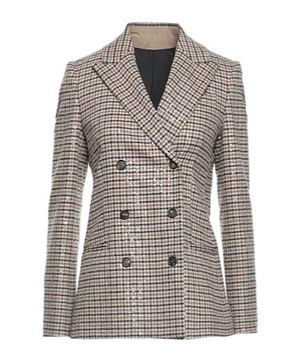 Brunello Cucinelli Checked Double-breasted Sequined Blazer