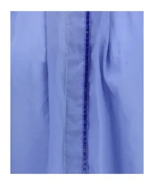 FORTE_FORTE Pleated High-neck Blouse With Button Front