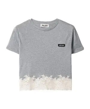 Miu Miu Silk Jersey Top - Grey