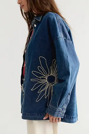 THE WOLF GANG Embroidered Denim Shirt