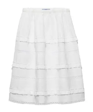 Prada Embroidered Linen Skirt