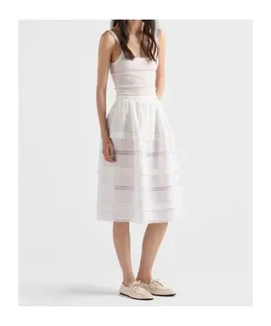 Prada Embroidered Linen Skirt