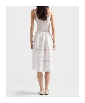 Prada Embroidered Linen Skirt