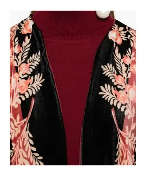 Etro Floral Motif Velvet Jacquard Cape