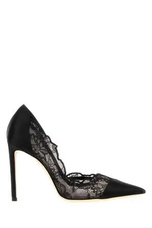 JIMMY CHOO Brigitte 100 Lace And Satin Pumps - Black