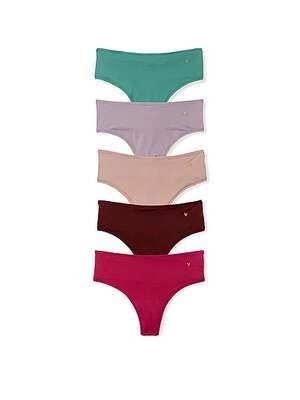 Victoria's Secret Love Cloud 5-pack Mid-rise Thong Panties - Print