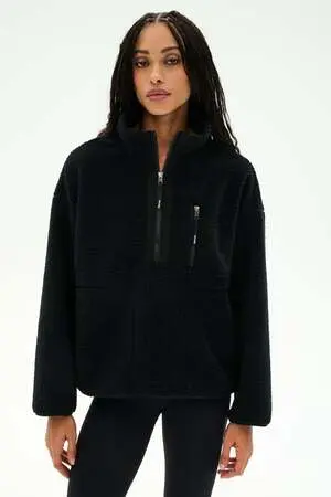 Splits59 Reese Sherpa Half Zip Pullover - Black