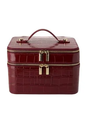 ETOILE COLLECTIVE X Revolve Duo Vanity Case In Burgundy - Burgundy Croc