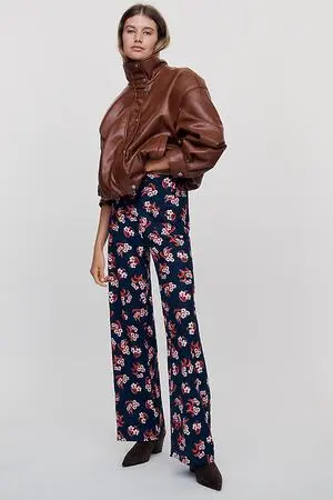 Maeve Colette Full-length Prted Wide-leg Pants - Blue Pattern