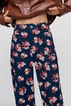 Maeve Colette Full-length Prted Wide-leg Pants