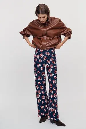 Maeve Colette Full-length Prted Wide-leg Pants