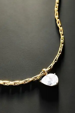 Anthropologie Demi-fine Suspended Crystal Necklace - Gold