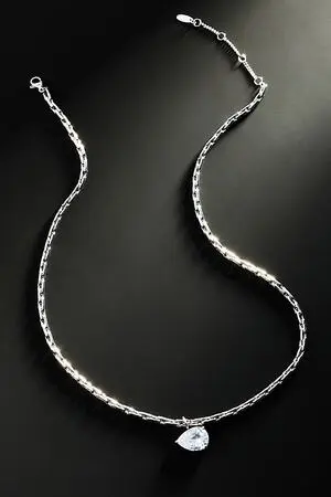 Anthropologie Demi-fine Suspended Crystal Necklace - Silver
