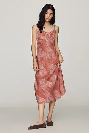 Maeve Midi Slip Dress - Red Pattern