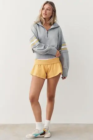 Daily Practice Striped Half-zip Pullover - Grey