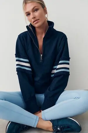 Daily Practice Striped Half-zip Pullover Navy