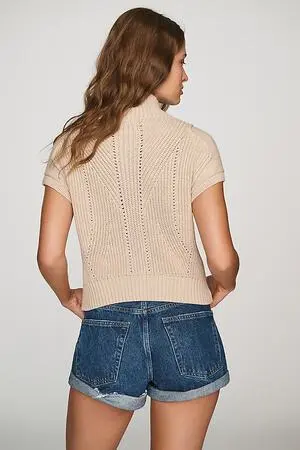 Anthropologie Ribbed Muscle Cardigan With Mock Neck