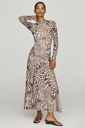 Bardot Lea Prted Mesh Maxi Dress - Leopard