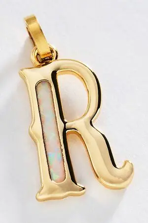Anthropologie ANTHROPOLOGIE Opal Inlaid Initial Charm Pendant R