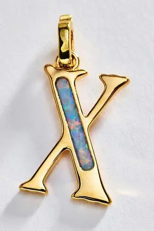 Anthropologie ANTHROPOLOGIE Opal Inlaid Initial Charm Pendant X