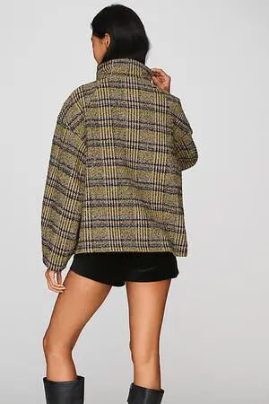 Anthropologie Bouclé Funnel-neck Coat Jacket