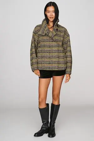 Anthropologie Bouclé Funnel-neck Coat Jacket