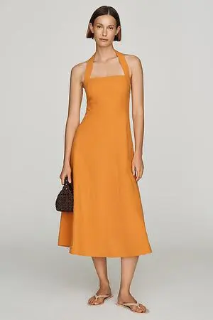 ELODIE Ozara Halterneck Midi Dress