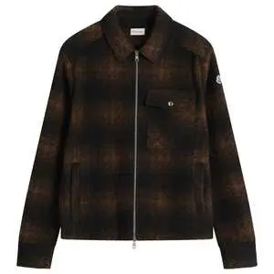 Moncler Check Shirt Jacket - Brown