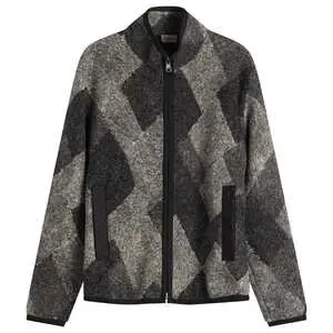 Moncler Zip Up Wool Jacquard Jacket - Grey