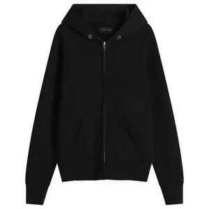 LES TIEN Heavyweight Raglan Zip Hoodie - Jet Black