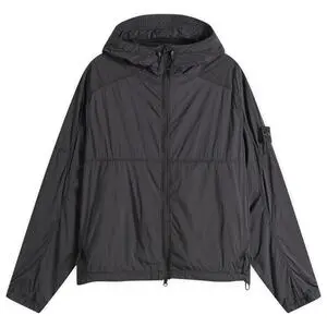 Stone Island Ultralight Nylon Stretch-tc Hooded Jacket - Black