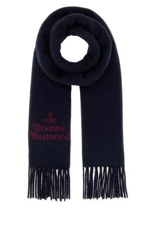 VIVIENNE WESTWOOD Midnight Wool Scarf - Blue