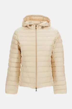 Moncler Short Down Jacket With Hood - Beige