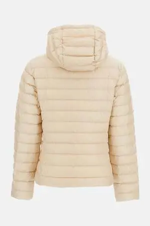 Moncler Short Down Jacket With Hood - Beige