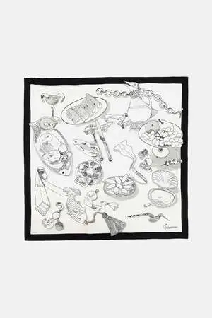Jacquemus Grand Foulard Cocktail In Seta - Multicolore