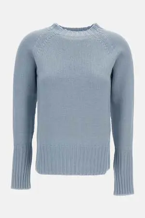 DRUMOHR Merino Wool Raglan Crew-neck Sweater - Azzurro