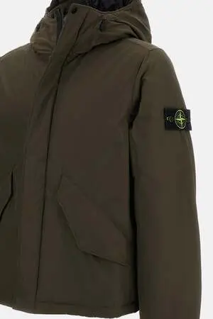 Stone Island Short Water-repellent Parka With Hood - Grigio