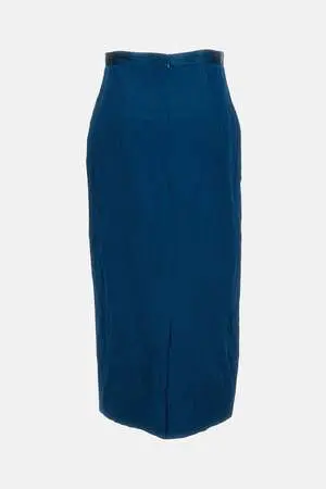 Erdem Gown Pencil Midi Dress In Satin Structured With Embroidery