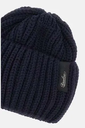 Borsalino Pure Wool Rib Knit Beanie