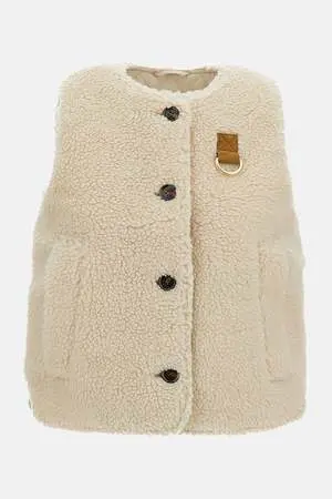 Barbour Bowes Fleece Sleeveless Vest - White