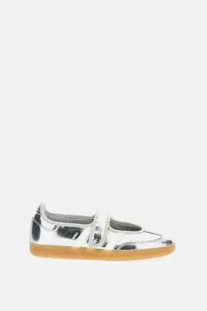 ADIDAS ORIGINALS Samba Jane W Metallic Leather Mary Jane Sneakers - Argento
