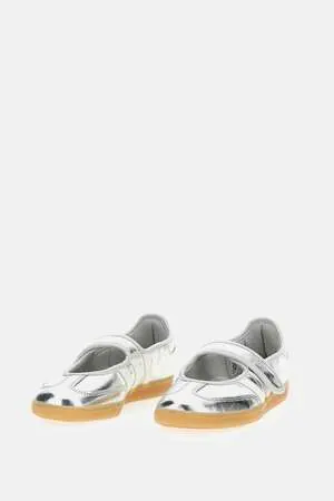ADIDAS ORIGINALS Samba Jane W Metallic Leather Mary Jane Sneakers - Silver